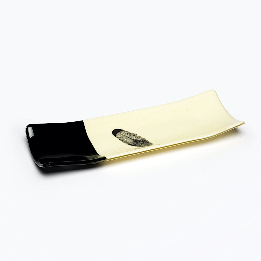 Feathers Bread Serving Platter - Nixon Art Glass